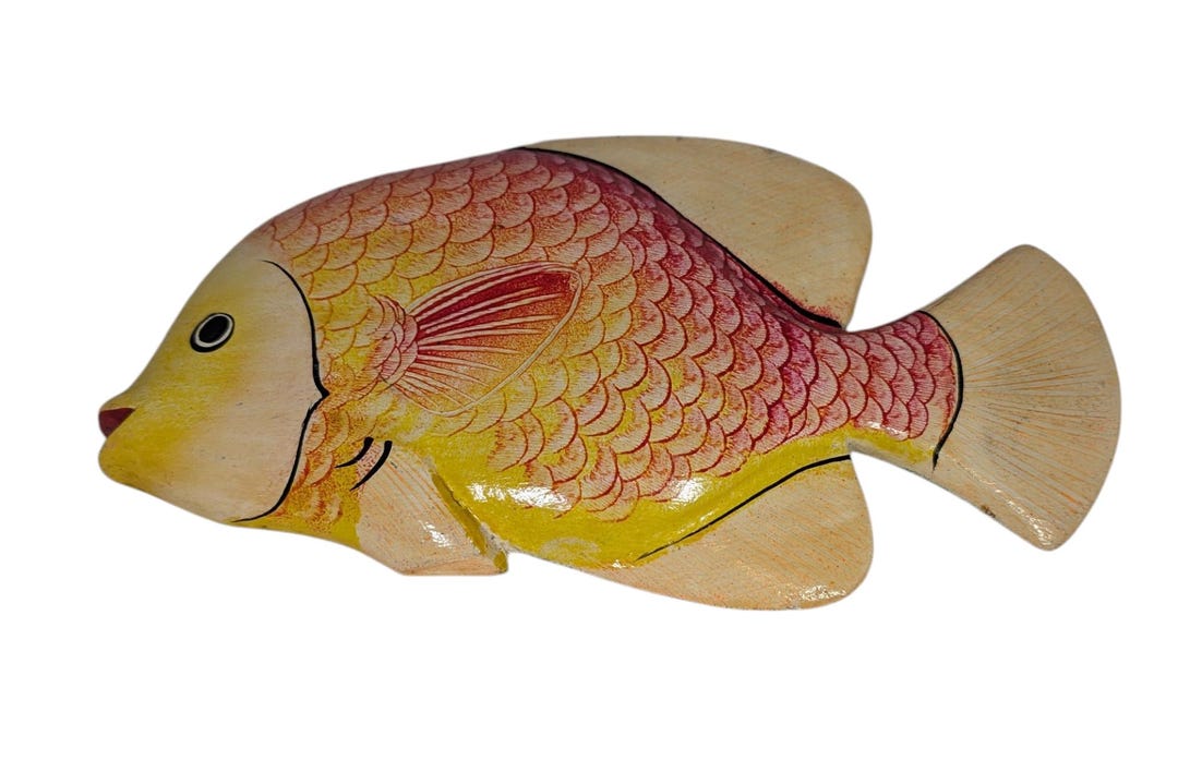 Hand Painted Balsa Wood Fish Plaque Made in Dominican Republic - Etsy