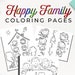 Printable Happy Family Coloring Pages for Kids - Etsy