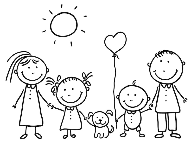 Printable Happy Family Coloring Pages for Kids - Etsy Canada