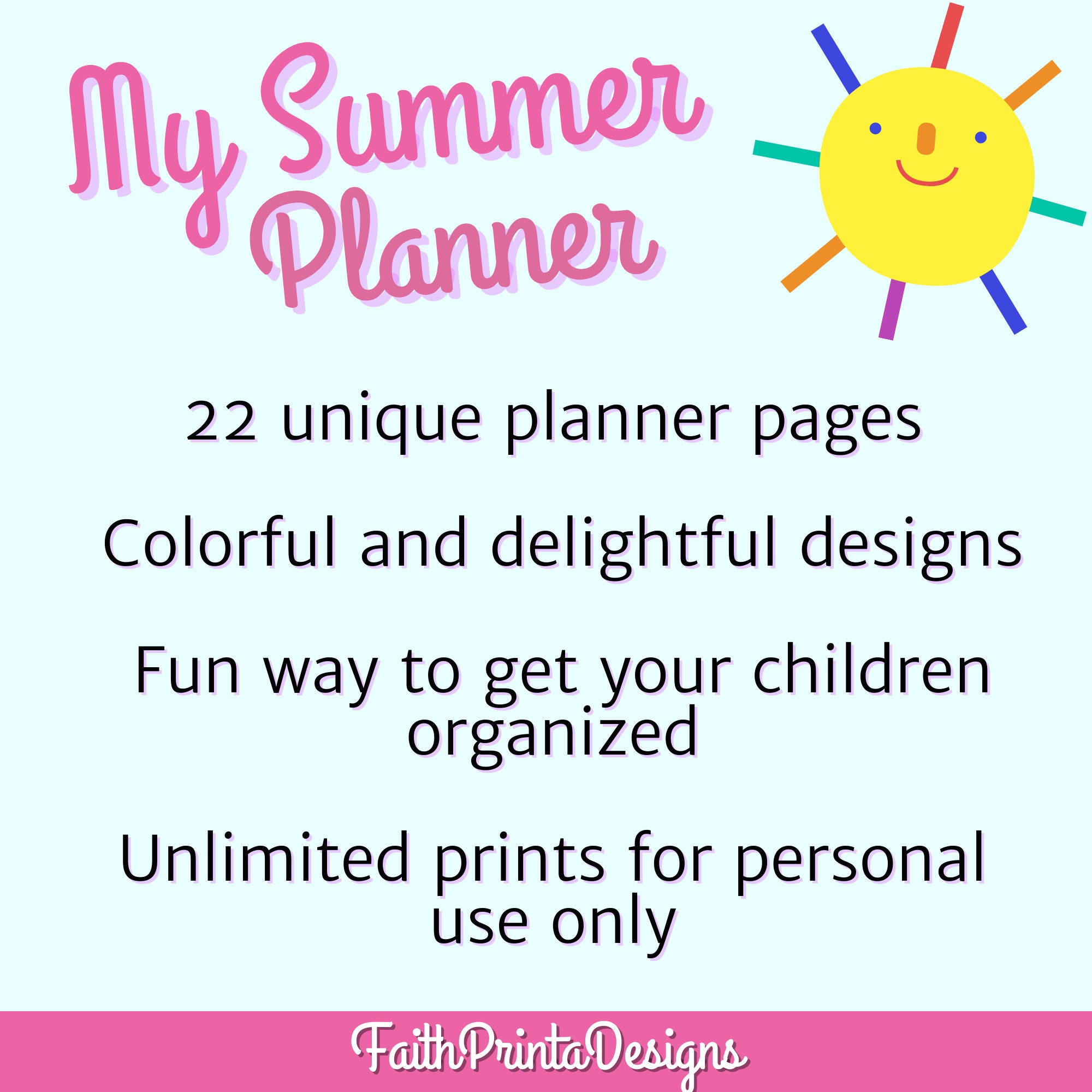 Printable Summer Planner for Kids Summer Journal Summer Activities ...