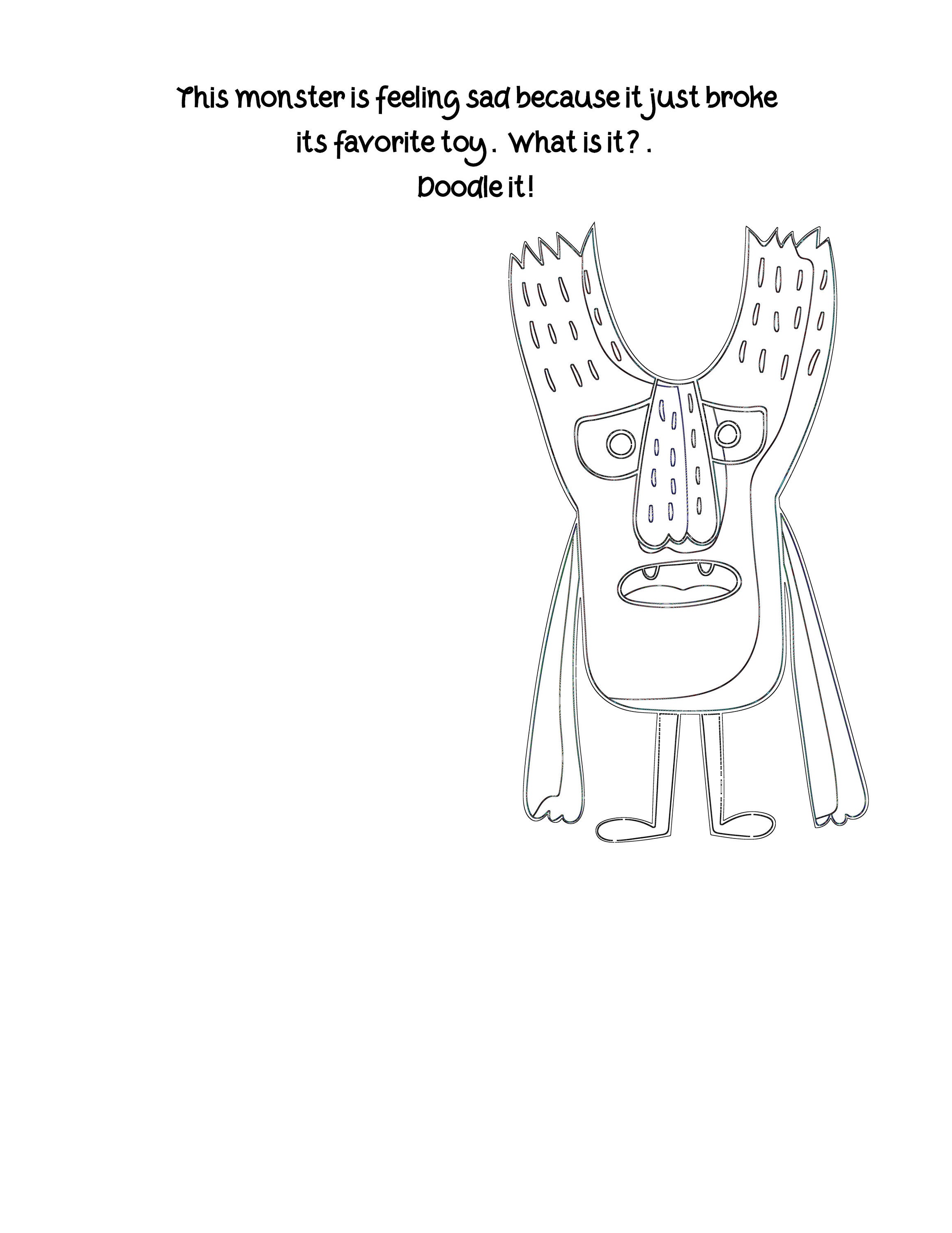 Silly Monsters Coloring and Doodle Pages for Kids Printable Coloring ...