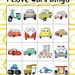 I Love Cars Bingo Cards for 10 and Memory Game | Printable Bingo Cards ...