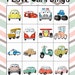 I Love Cars Bingo Cards for 10 and Memory Game | Printable Bingo Cards ...