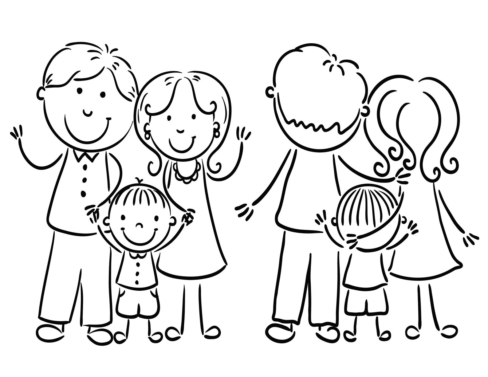 Printable Happy Family Coloring Pages for Kids - Etsy