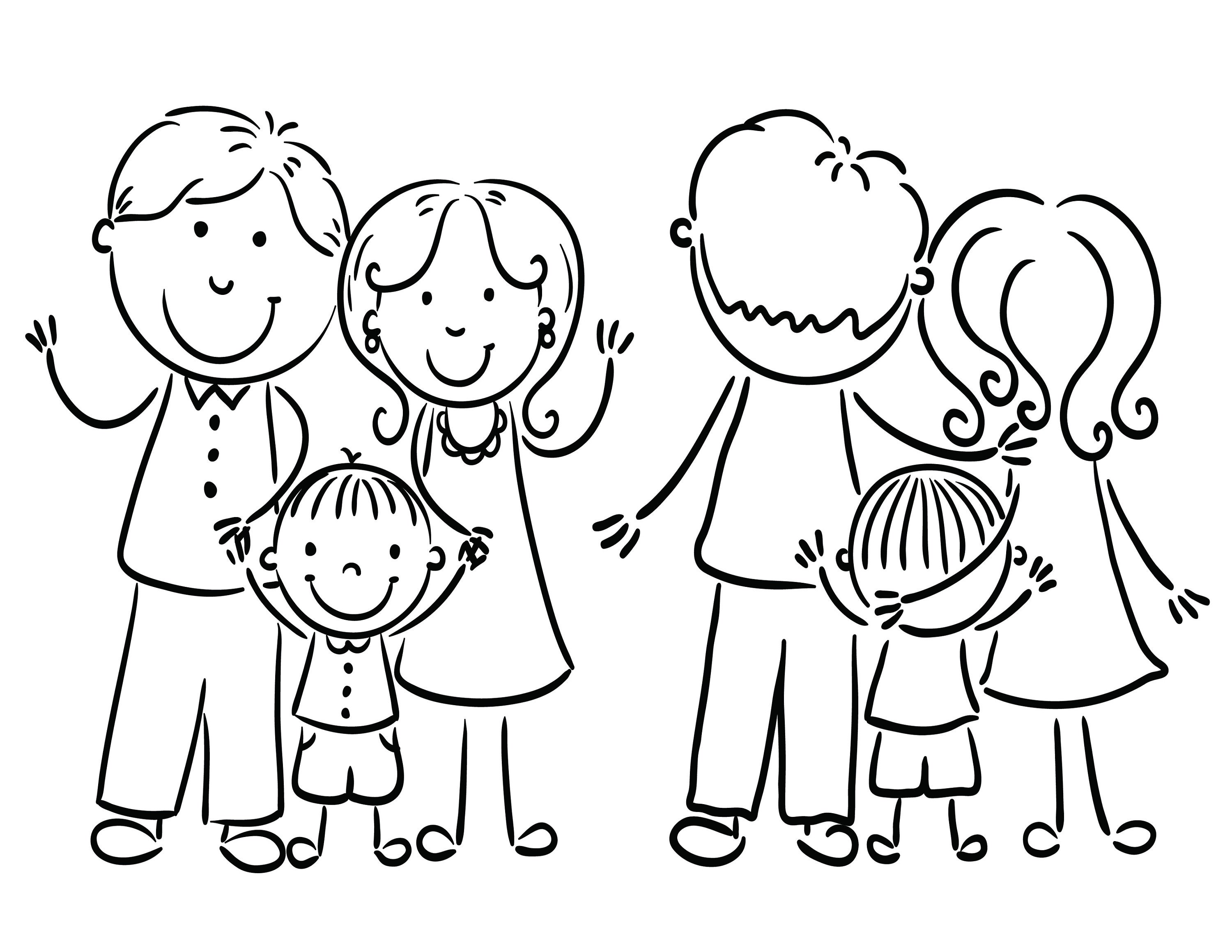 Printable Happy Family Coloring Pages for Kids - Etsy Canada