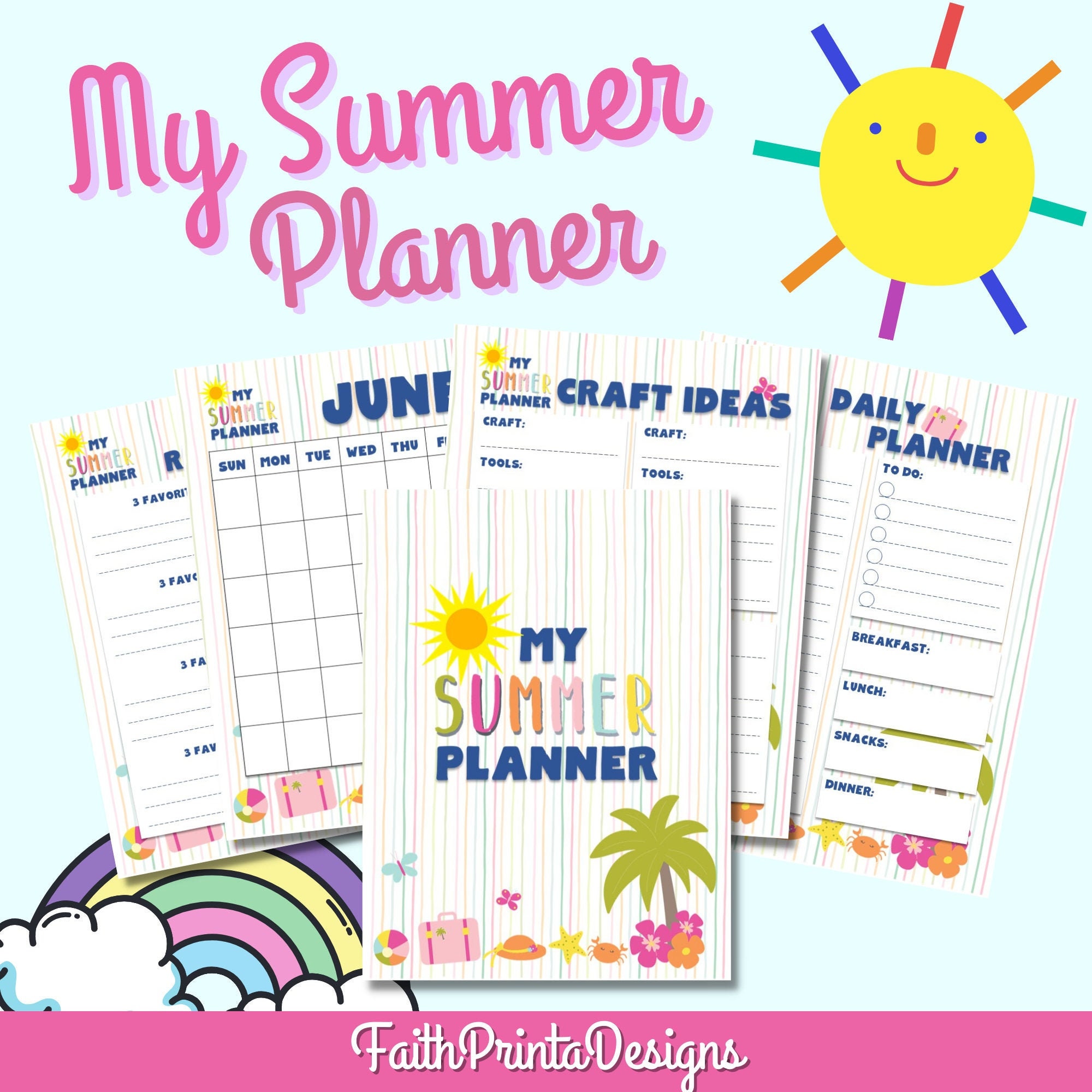 Printable Summer Planner for Kids Summer Journal Summer Activities ...