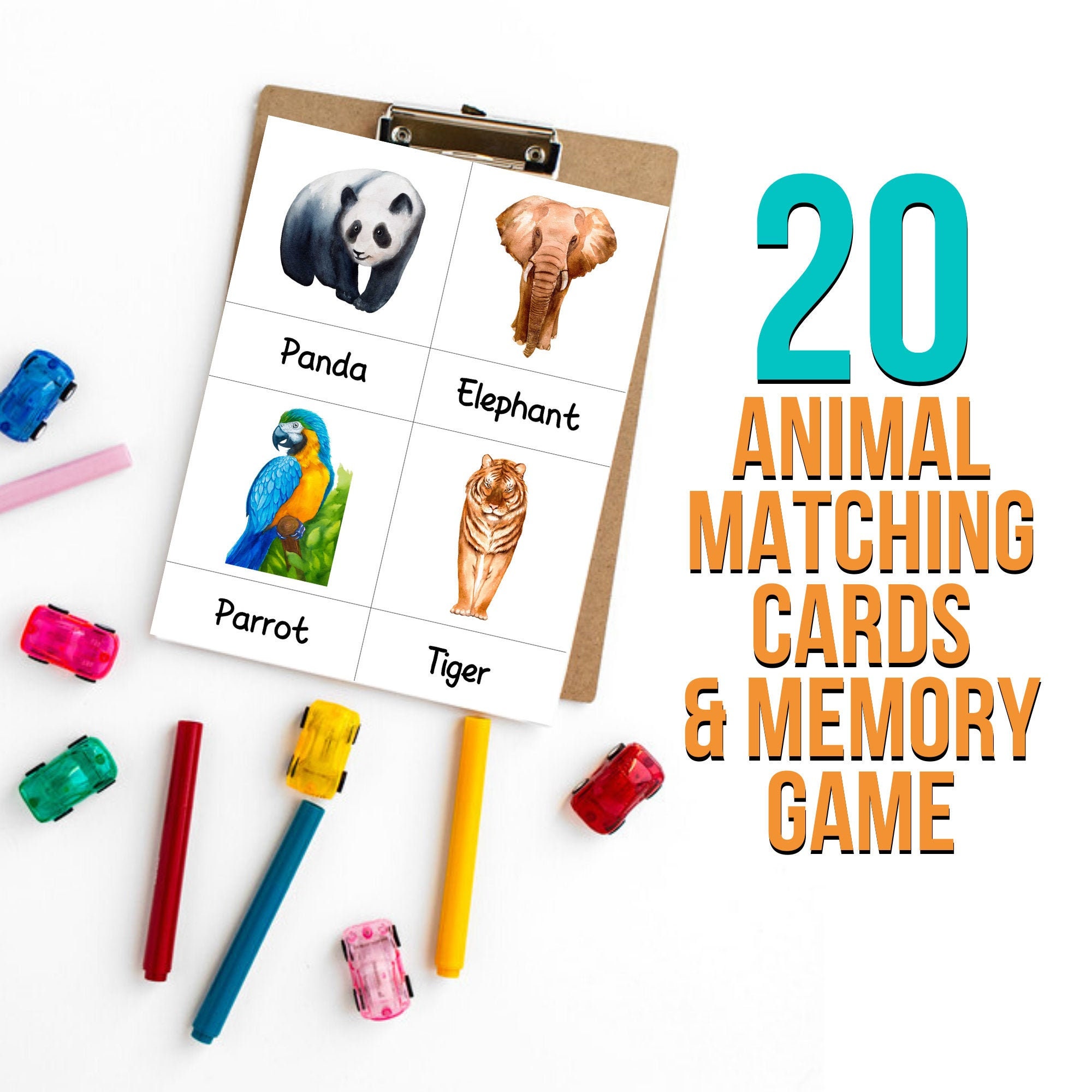 Montessori Bilingual Animal Matching and Memory Game Montessori ...