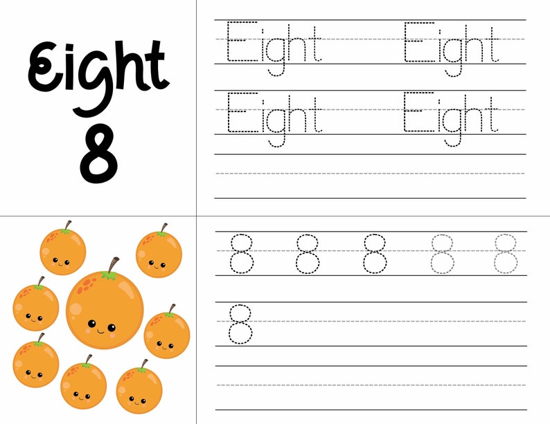 Fruity Fun Preschool Printable Worksheets Numbers 1 to 10 - Etsy
