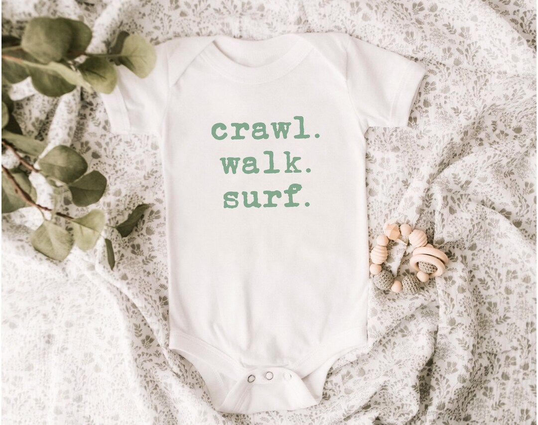 Crawl Walk Surf Baby ONESIES® Brand | Surfer Beach Bodysuit - Etsy