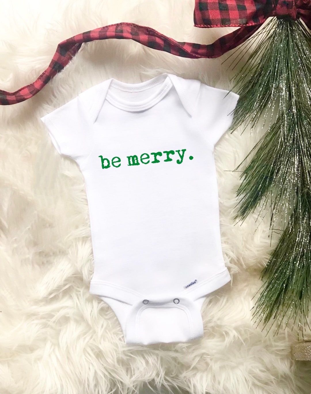 Be Merry Baby Onesie First Christmas Clothes Girls Bodysuits Newborn ...