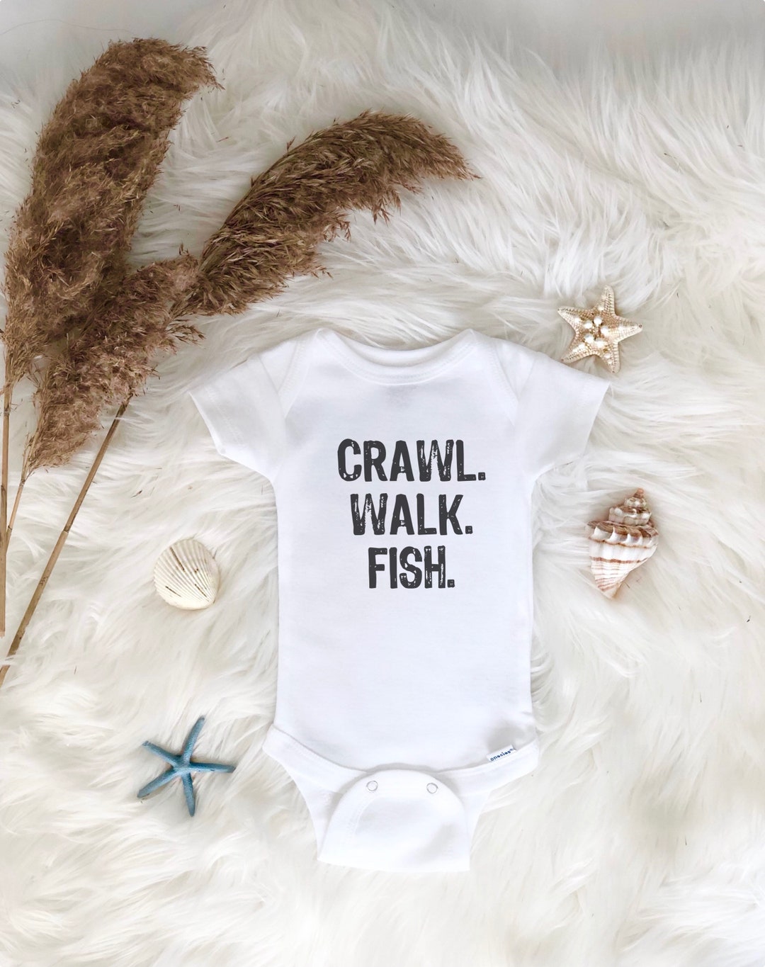 Crawl Walk Fish Fishing Baby Onesie Baby Newborn Onesies Customizable ...
