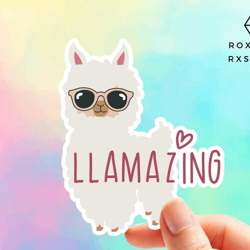 Cute Llama Sticker Live Happy Sticker Cool Laptop Stickers | Etsy