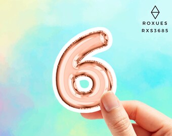 Number 6 Sticker - Etsy