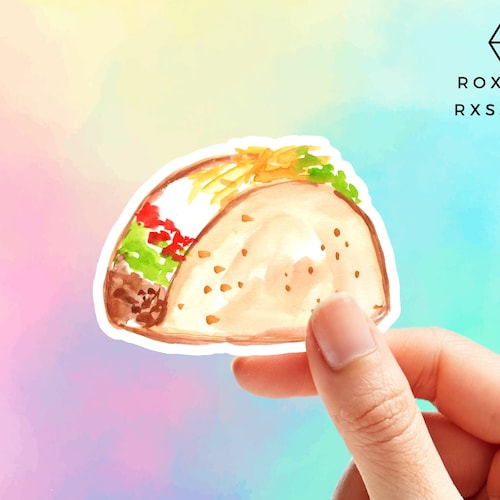 Taco Mexican Food Sticker Vinyl Sticker Mexican Foodie Gift - Etsy