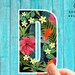 Letter "d" Tropical Sticker, Water Bottle Sticker, Laptop Sticker, Name ...