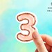Balloon Number 3 Sticker, Water Bottle Sticker, Laptop Sticker, Balloon ...