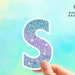 Printed Glitter Effect Letter S Sticker Water Bottle Sticker | Etsy
