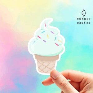 Ice Cream Cone Sticker Vinyl Decal Ice Cream Sundae Candy MacBook Decal ...