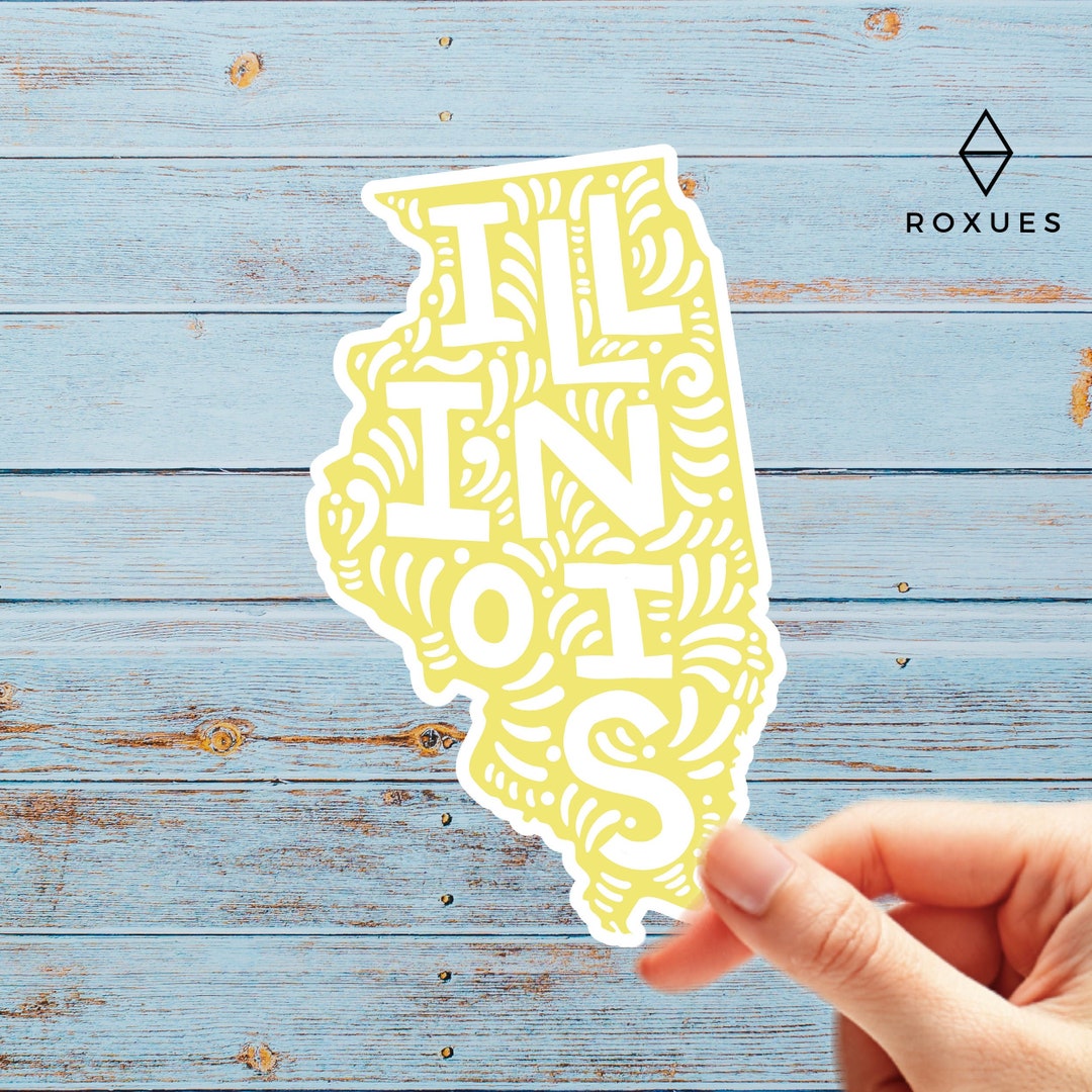 ILLINOIS State VINYL STICKER, Stickers for Laptop, Laptop Decals ...