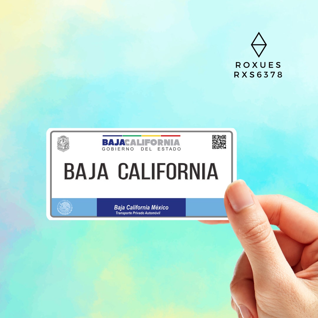 Baja California Sticker, Mexican States Plates Sticker, Mexican Sticker ...