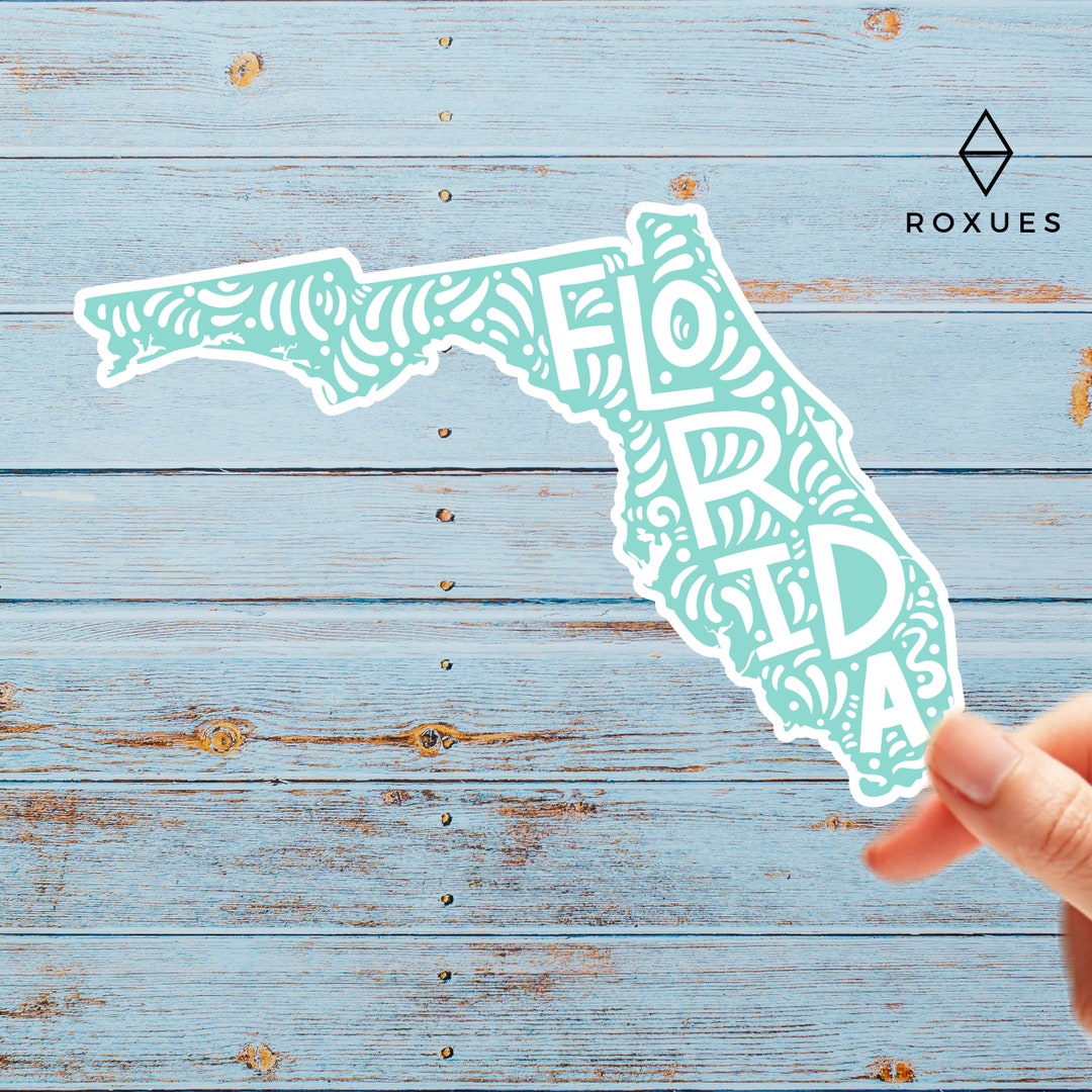Florida State Sticker Florida Pride Florida Outline Travel Sticker ...