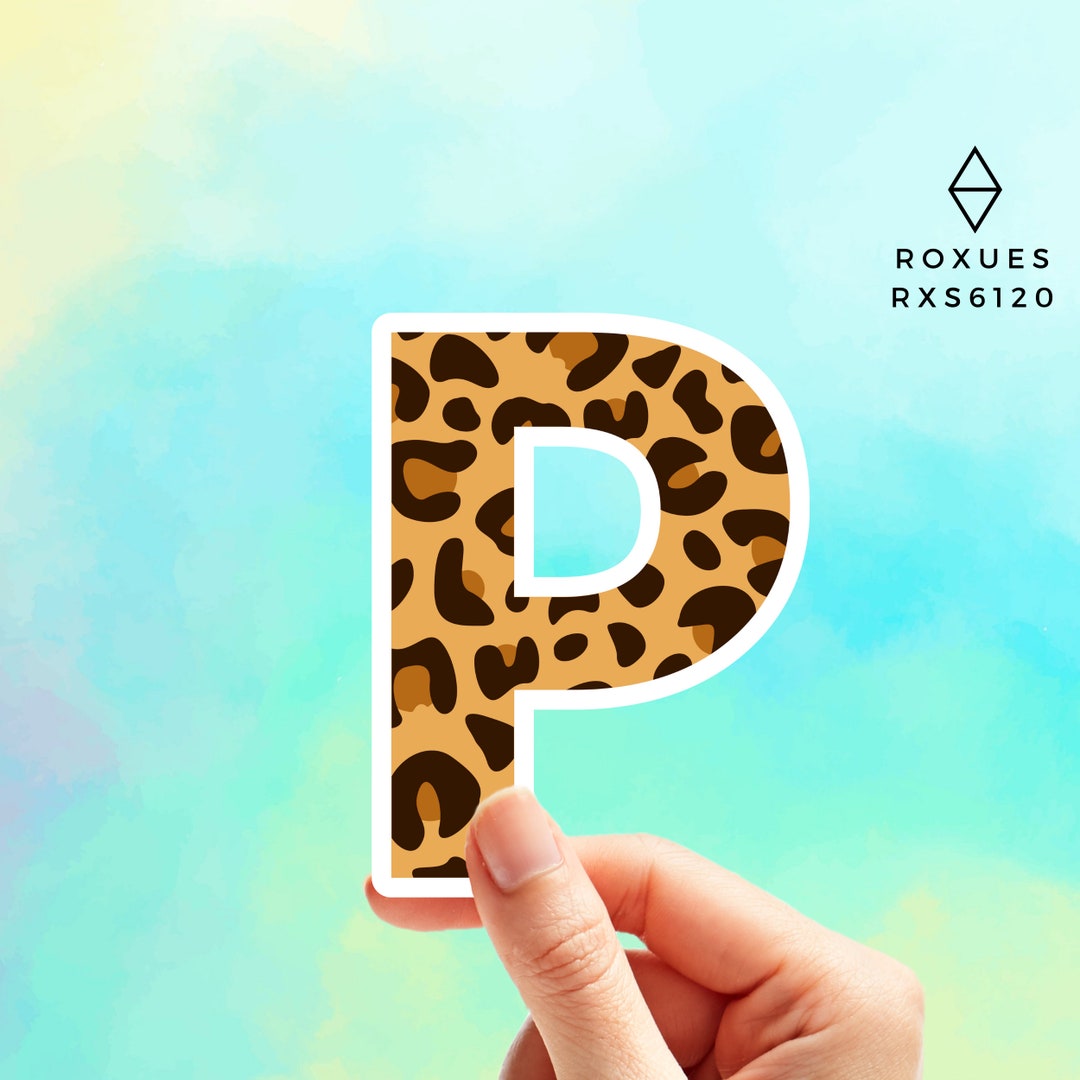 Leopard Print Letter P Sticker Water Bottle Sticker Laptop - Etsy