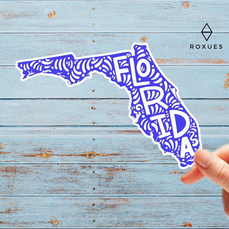 Florida State Sticker Florida Pride Florida Outline Travel - Etsy