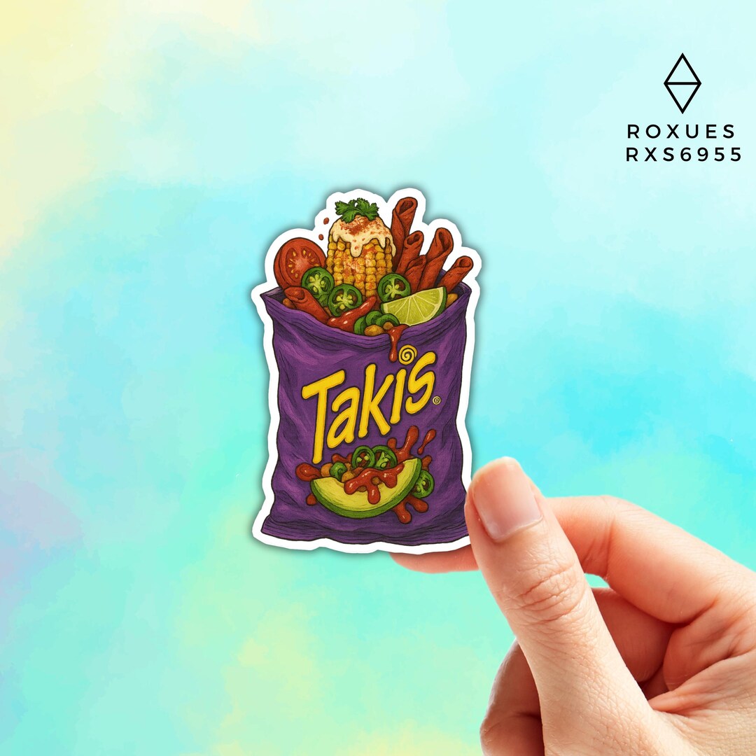 Spicy Takis Snack Sticker – Mexican Street Food Vinyl Decal With Elote ...