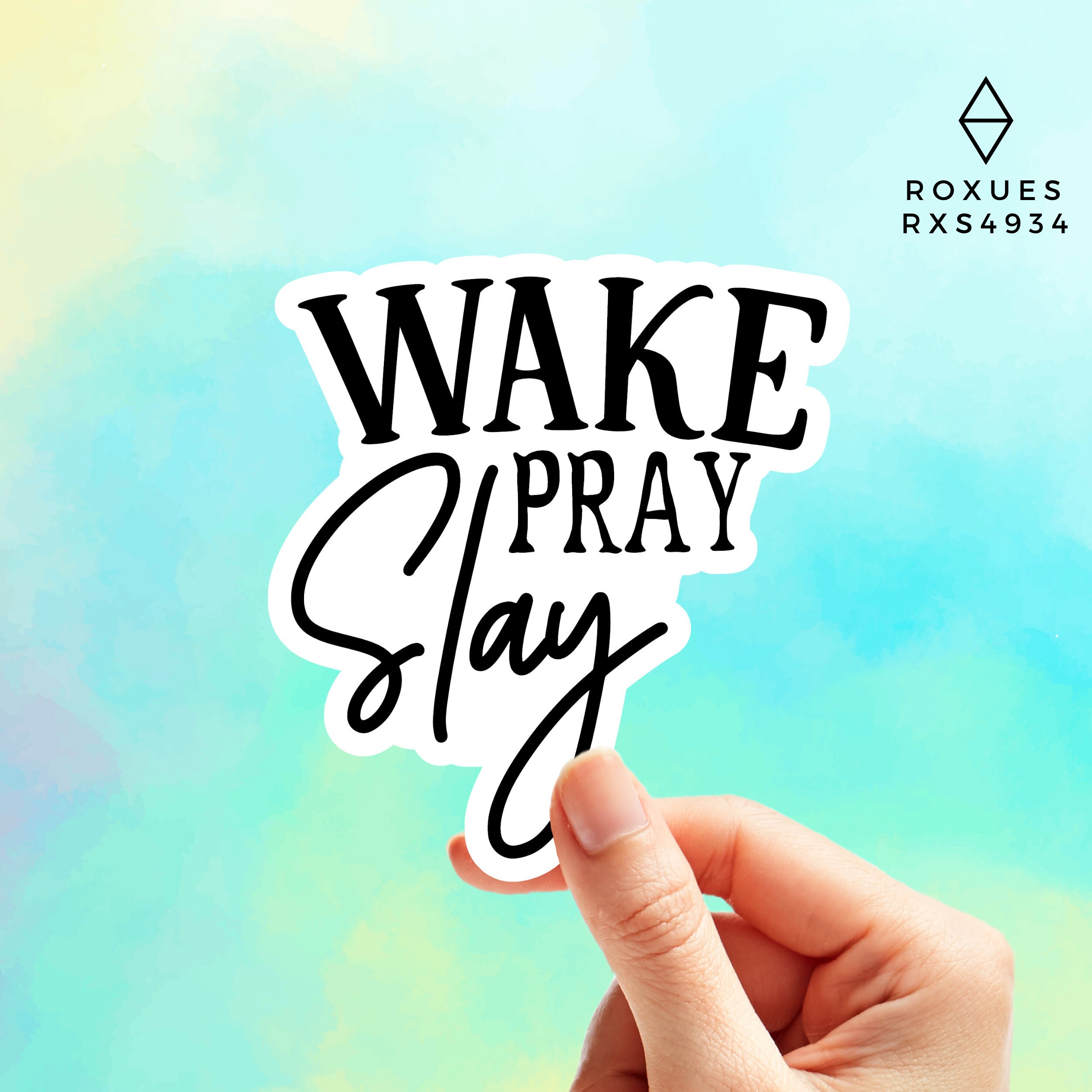 Wake Pray Slay Sticker Vinyl Sticker Laptop Sticker Macbook | Etsy
