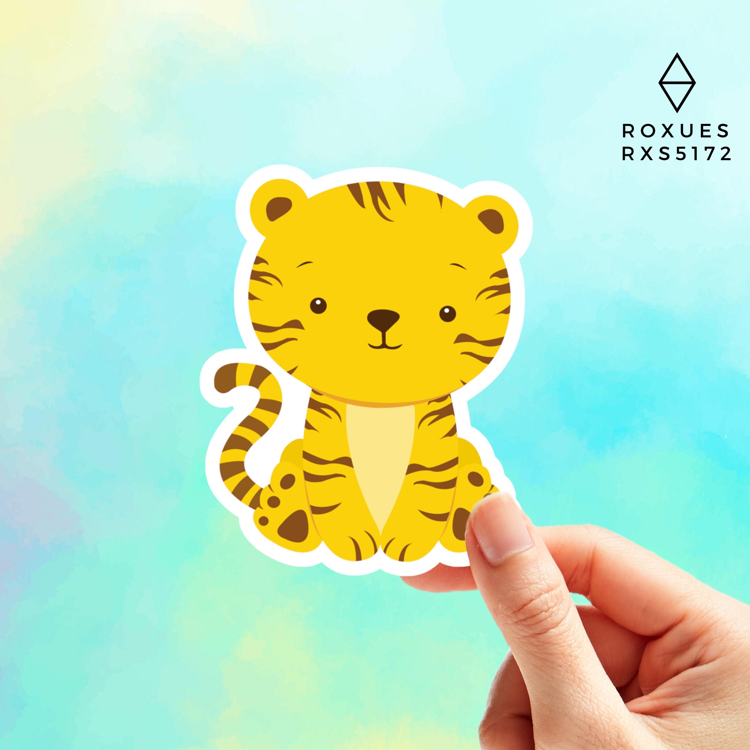 Baby Tiger StickerTiger Clipart Cute Tiger Stickers Water | Etsy