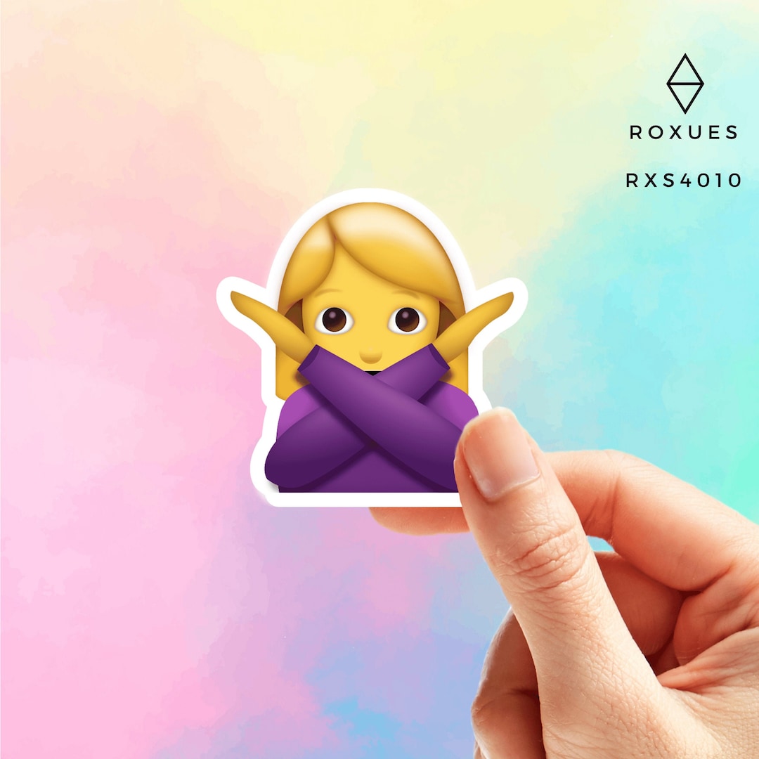 Woman Saying No Emoji Sticker, Emoji Faces, Cool Stickers, Whatsapp ...