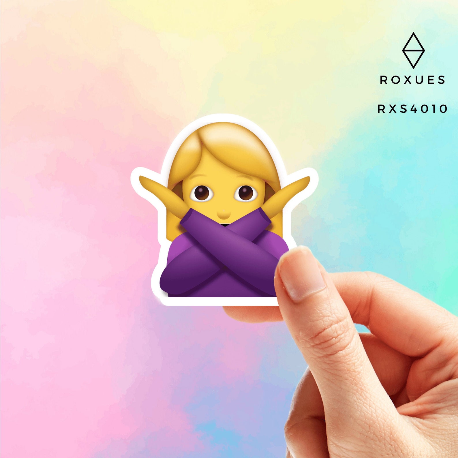 Woman Saying No Emoji Sticker Emoji Faces Cool Stickers | Etsy