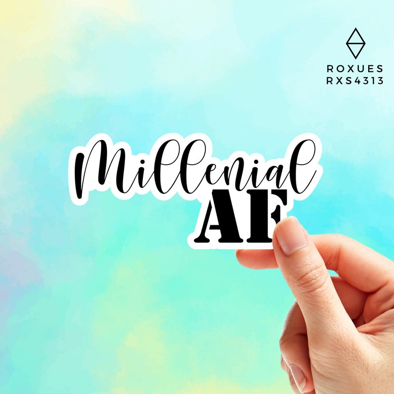Millenial AF Sticker Millenial Sticker Vinyl Decal MacBook Laptop Water ...