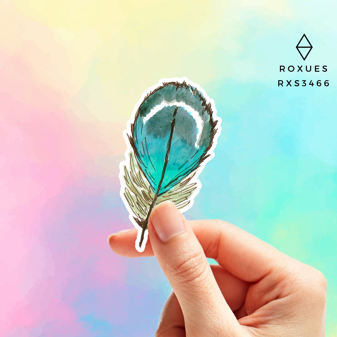 Feather Sticker, Feather, Water Bottle Sticker, Laptop Stickers ...