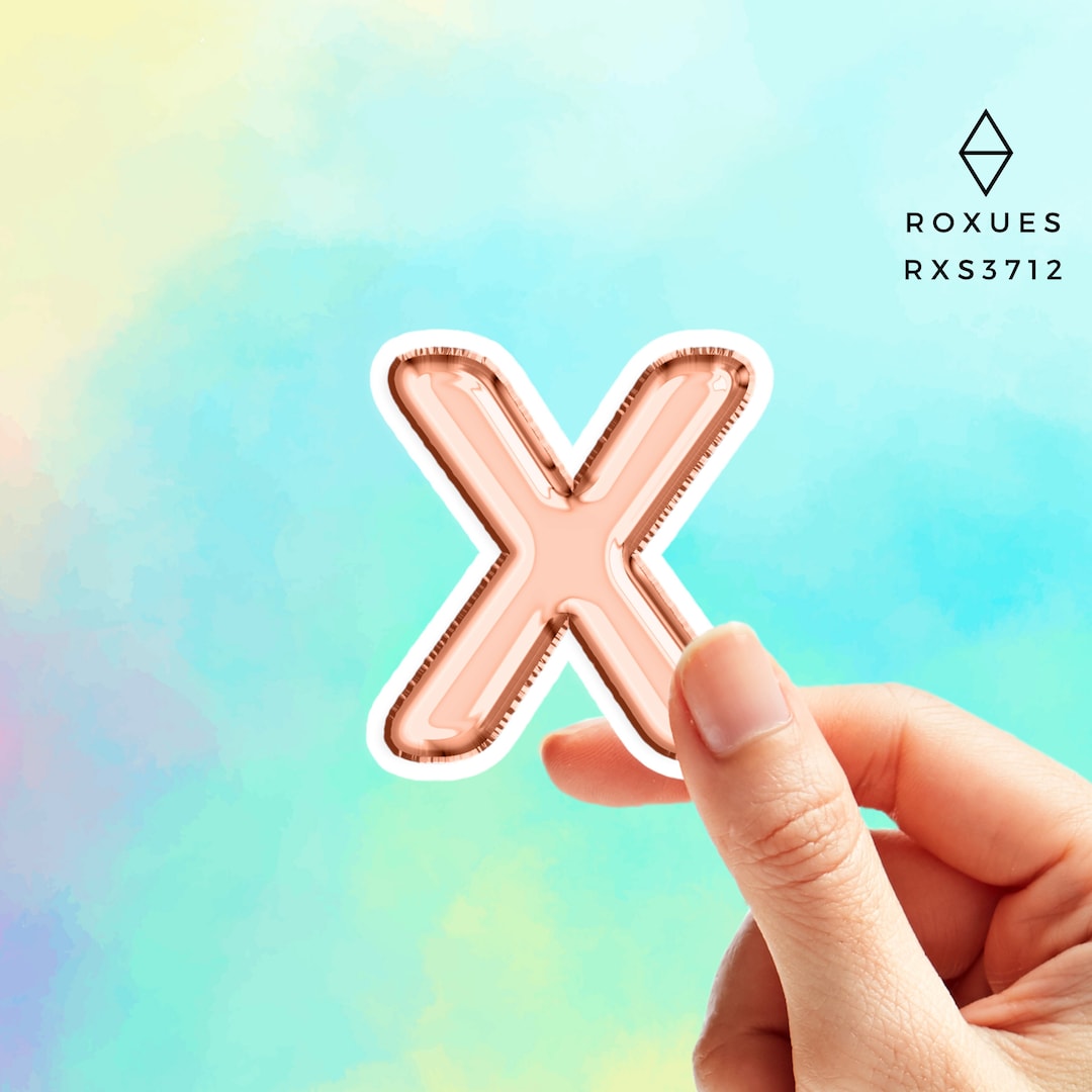 Balloon Letter "x" Sticker, Water Bottle Sticker, Laptop Sticker, Name ...