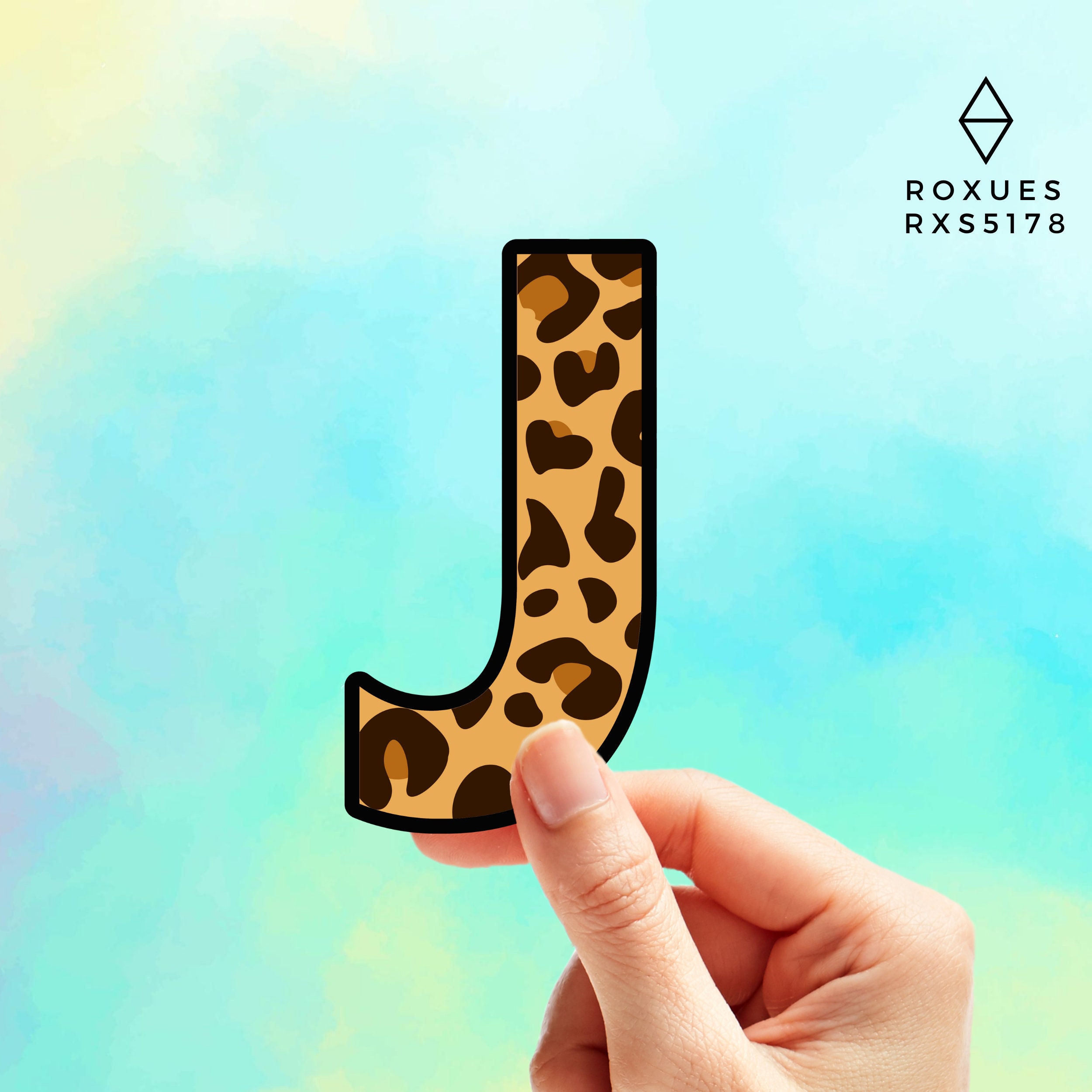 Leopard Print Letter J Sticker Water Bottle Sticker Laptop | Etsy