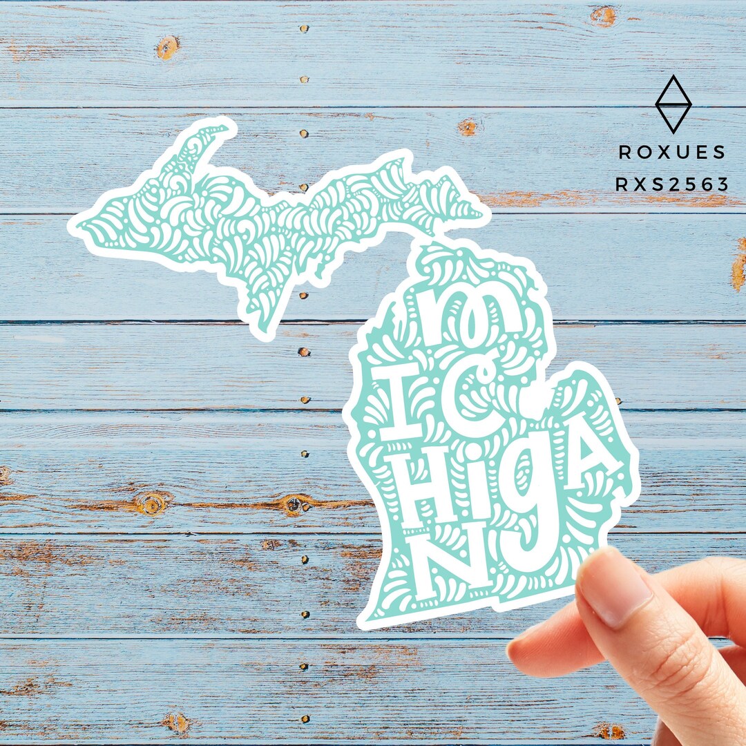 Michigan State Sticker, Michigan Pride, Michigan Travel Sticker, Water ...