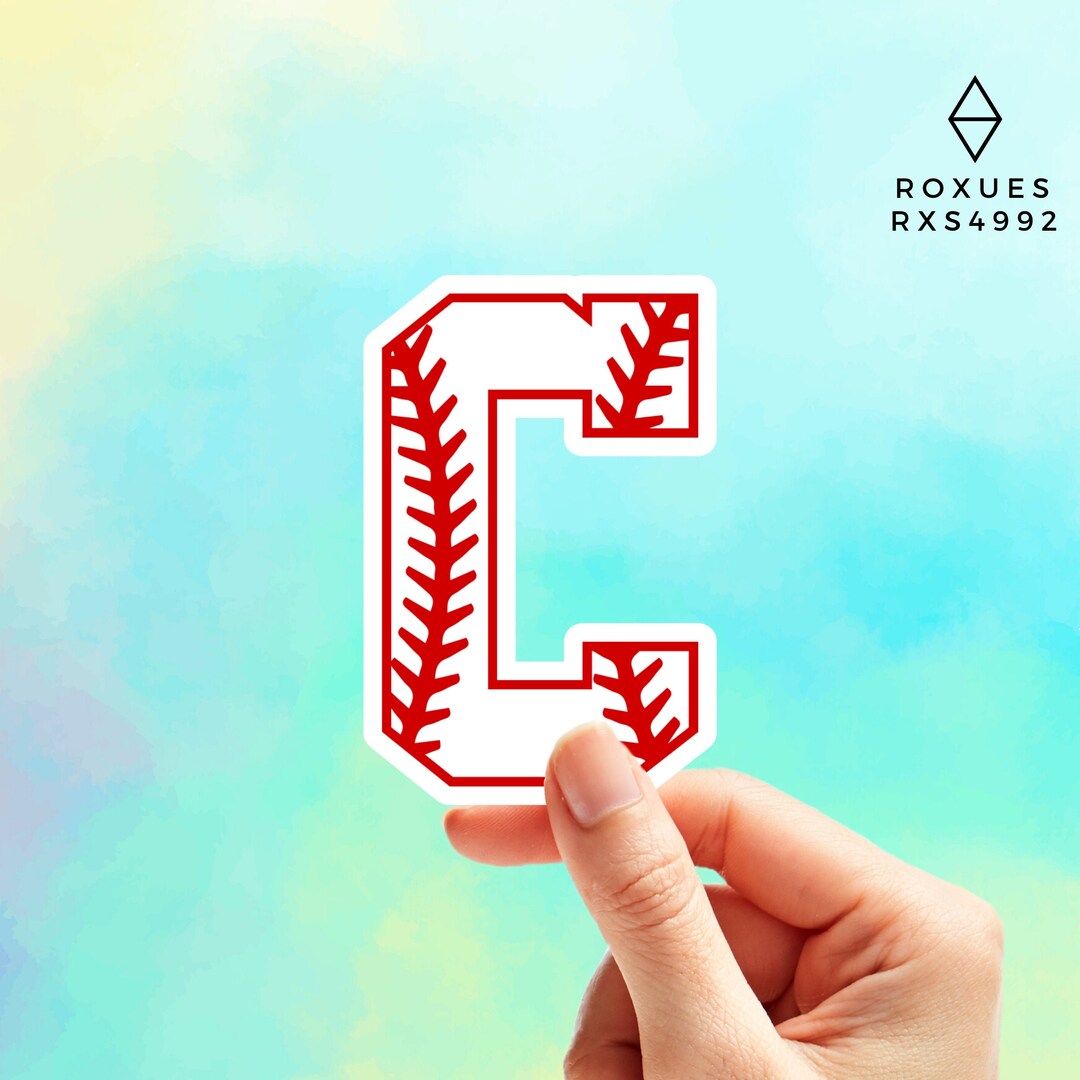 Baseball Letter C Sticker, Water Bottle Sticker, Laptop Sticker, Name ...