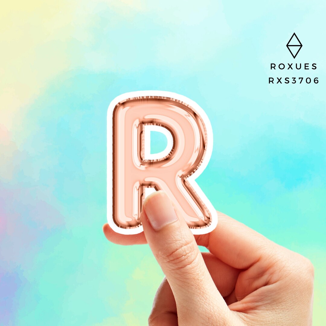 Balloon Letter "r" Sticker, Water Bottle Sticker, Laptop Sticker, Name ...