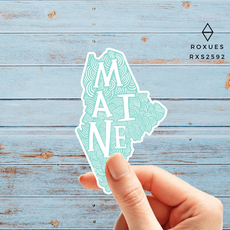 Maine State Sticker Maine Pride Maine Outline Travel Sticker - Etsy