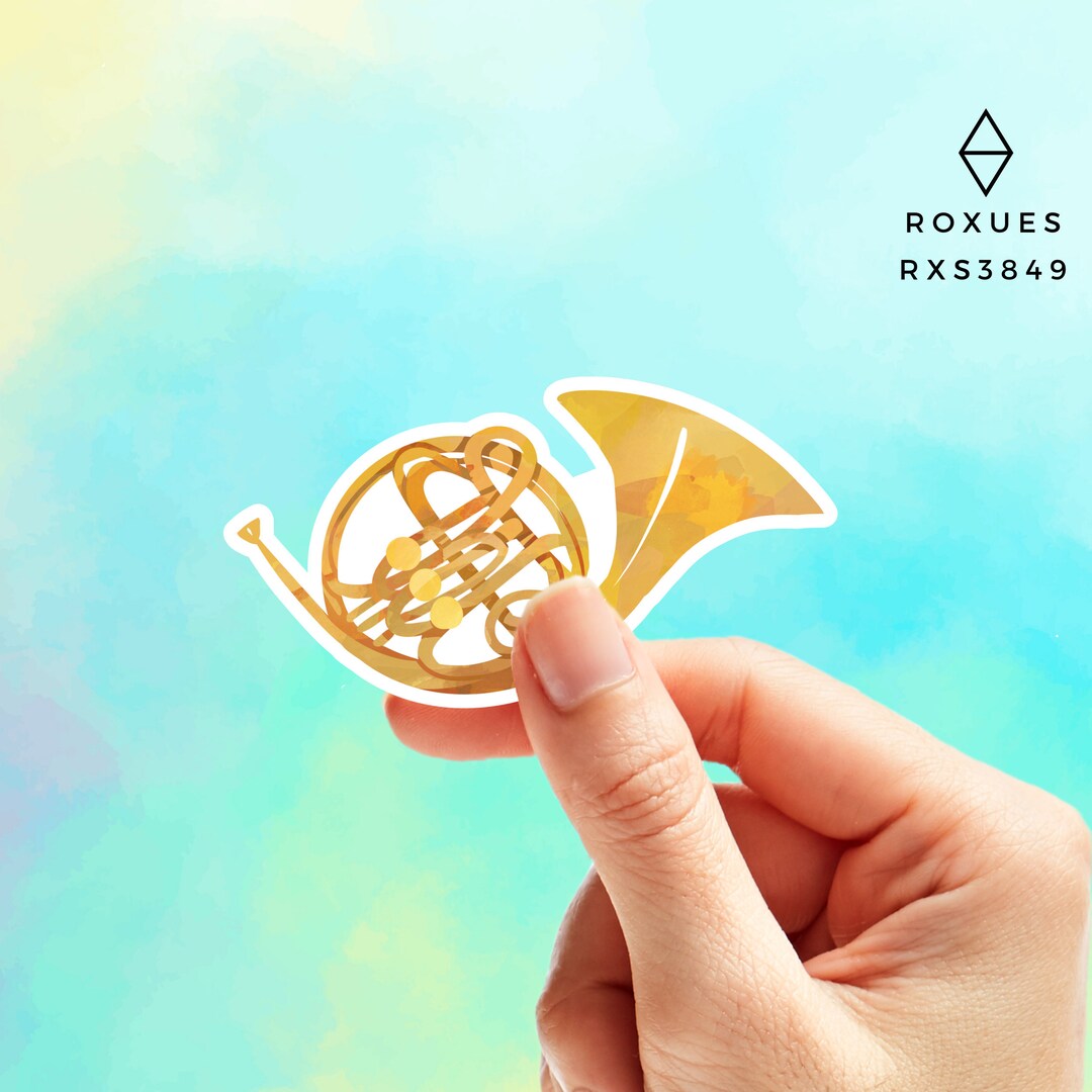 French Horn Sticker I Love Music Music Instrument |water Bottle Decal ...