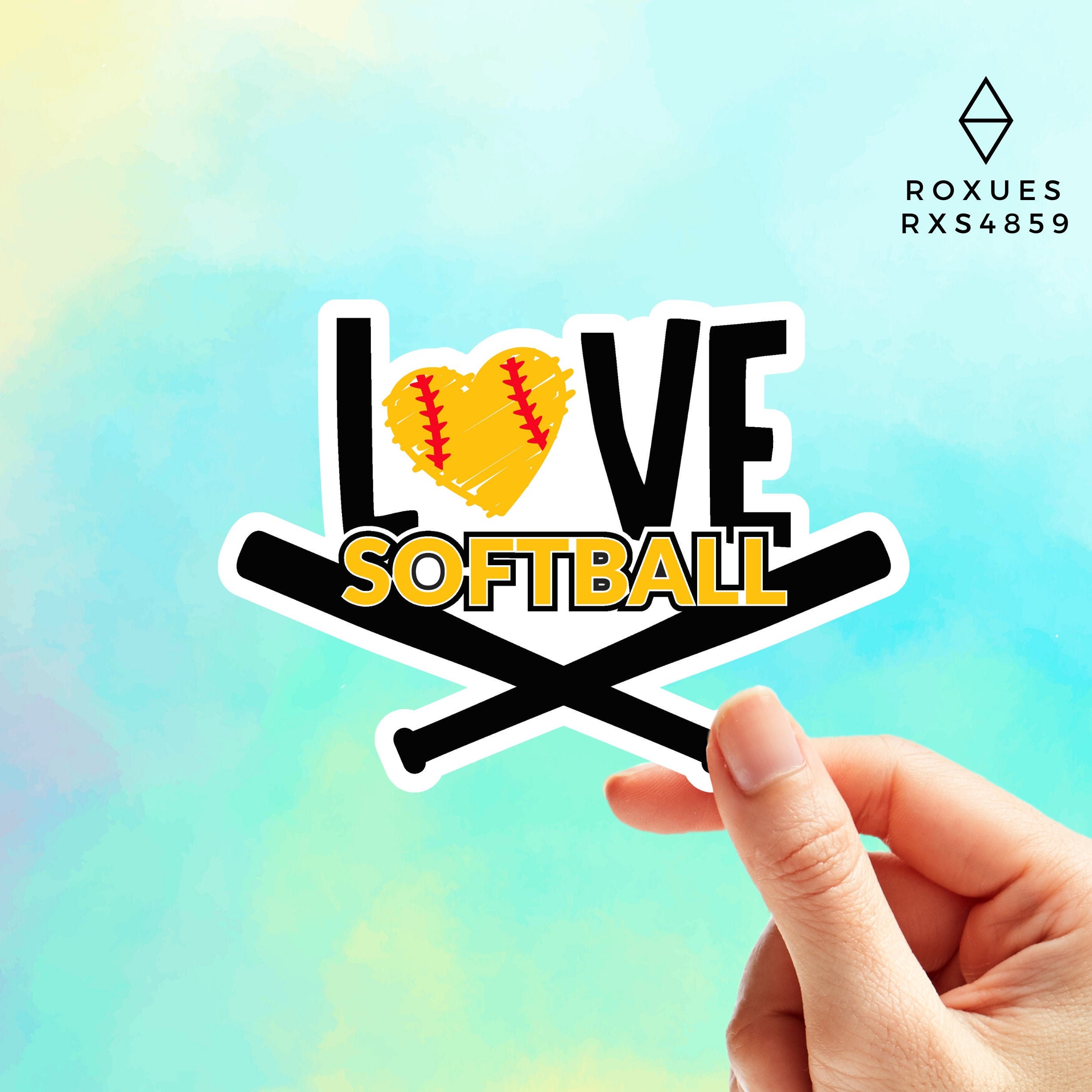 Softball Sport I Love Softball Softball Vinyl Sticker | Etsy