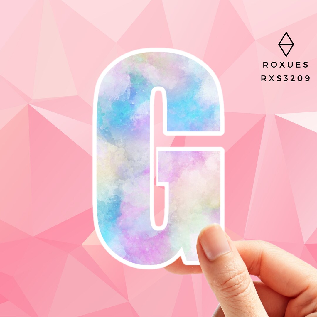 Letter "g" Watercolor Sticker, Water Bottle Sticker, Laptop Sticker ...