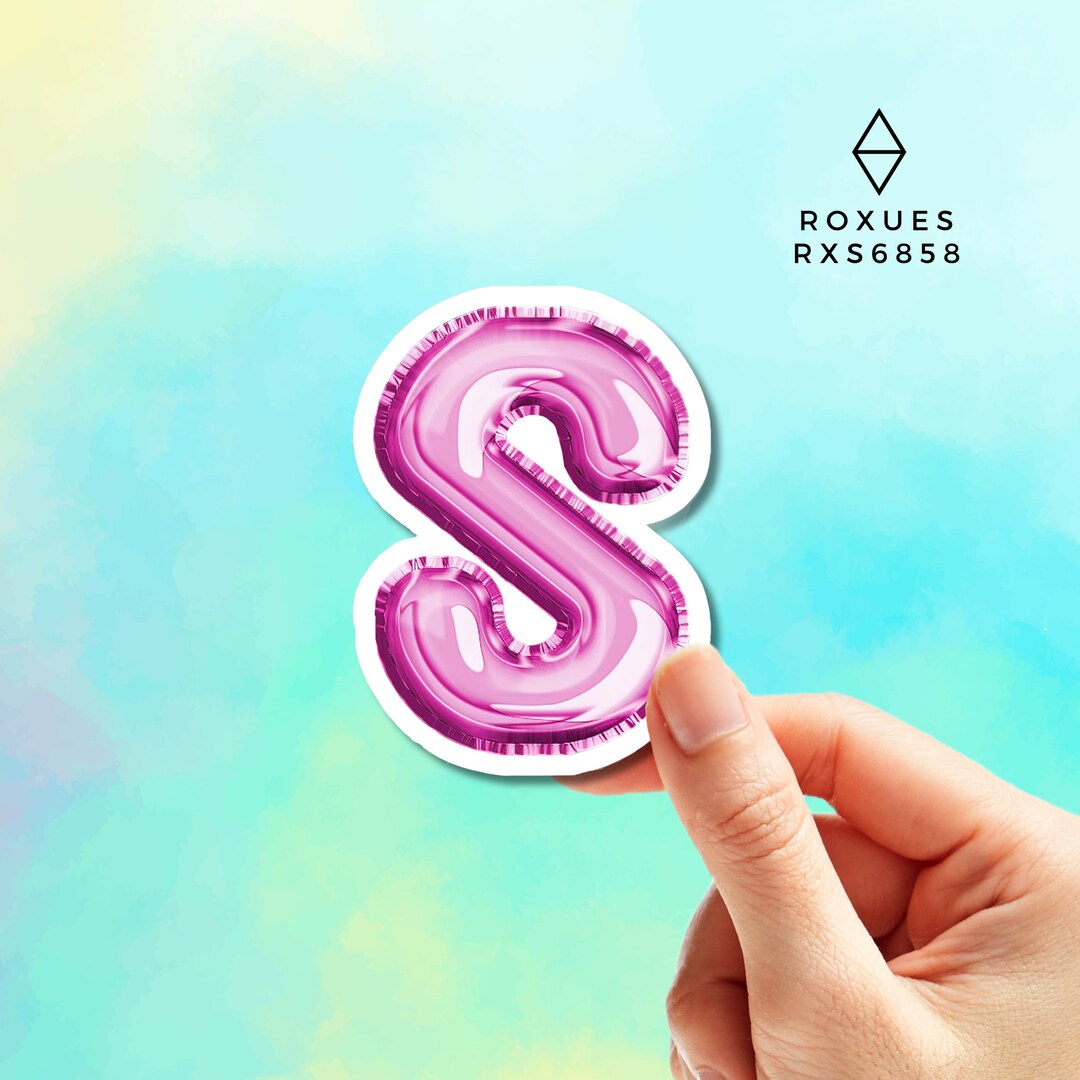 Foil Balloon Letter S Sticker, Water Bottle Sticker, Laptop Sticker ...