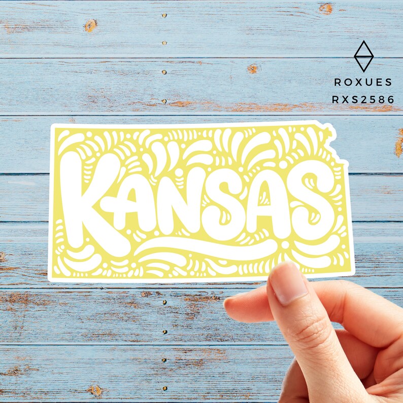 Kansas State Sticker Kansas Pride Kansas Outline Travel - Etsy