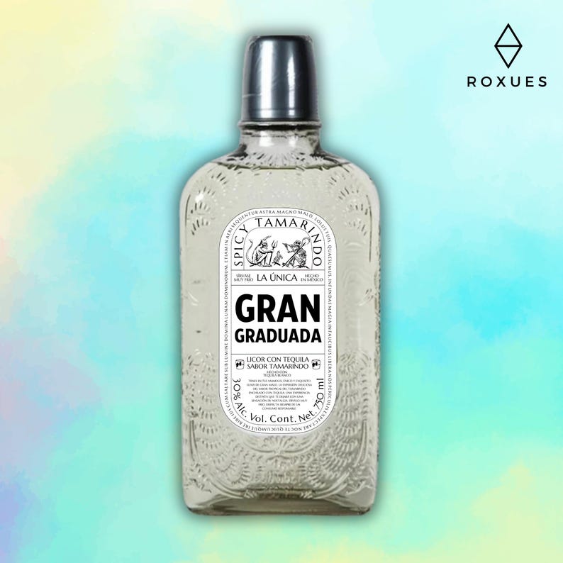 Custom “gran Graduada” Tequila Label – Spicy Tamarind Graduation Bottle ...