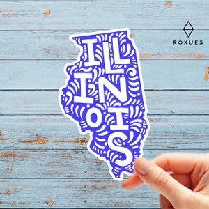 ILLINOIS State VINYL STICKER, Stickers for Laptop, Laptop Decals ...