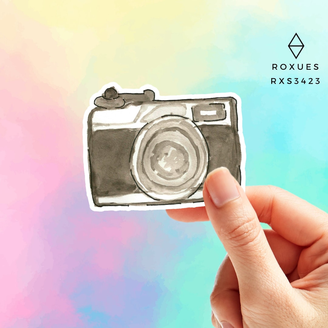 Camera Sticker, Camera Decal, Water Bottle Sticker, Photo Decal, Laptop ...
