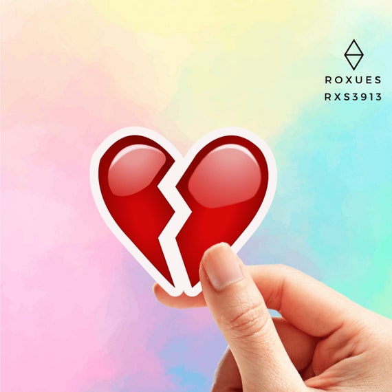 Broken Red Heart Emoji Sticker Emoji Faces Cool Stickers | Etsy