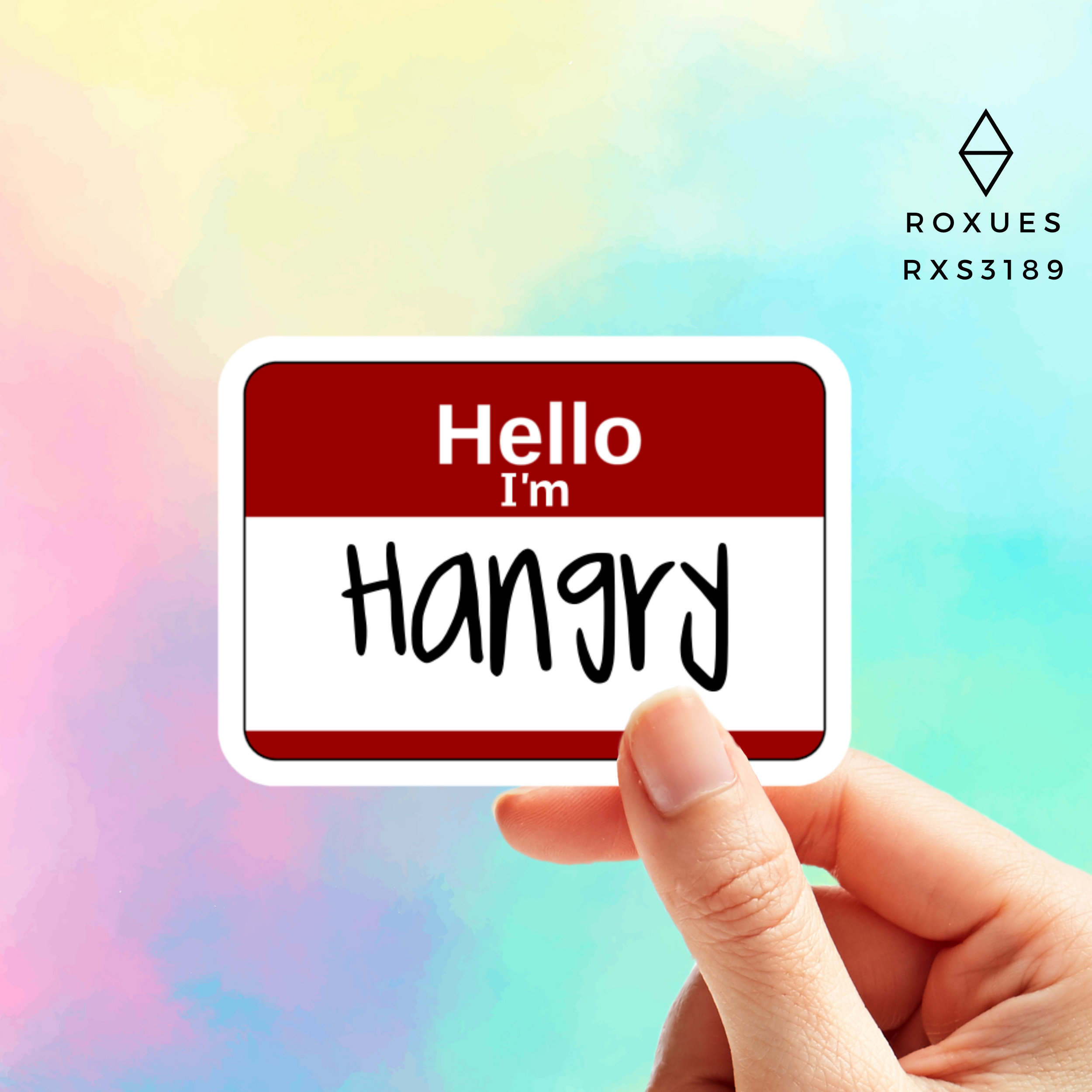 Red Tag Label Hangry Sticker Hello Im Hangry Sticker - Etsy